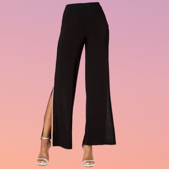 MSK | Pants & Jumpsuits | Msk Black Pants With Wide Leg Side Slits And ...